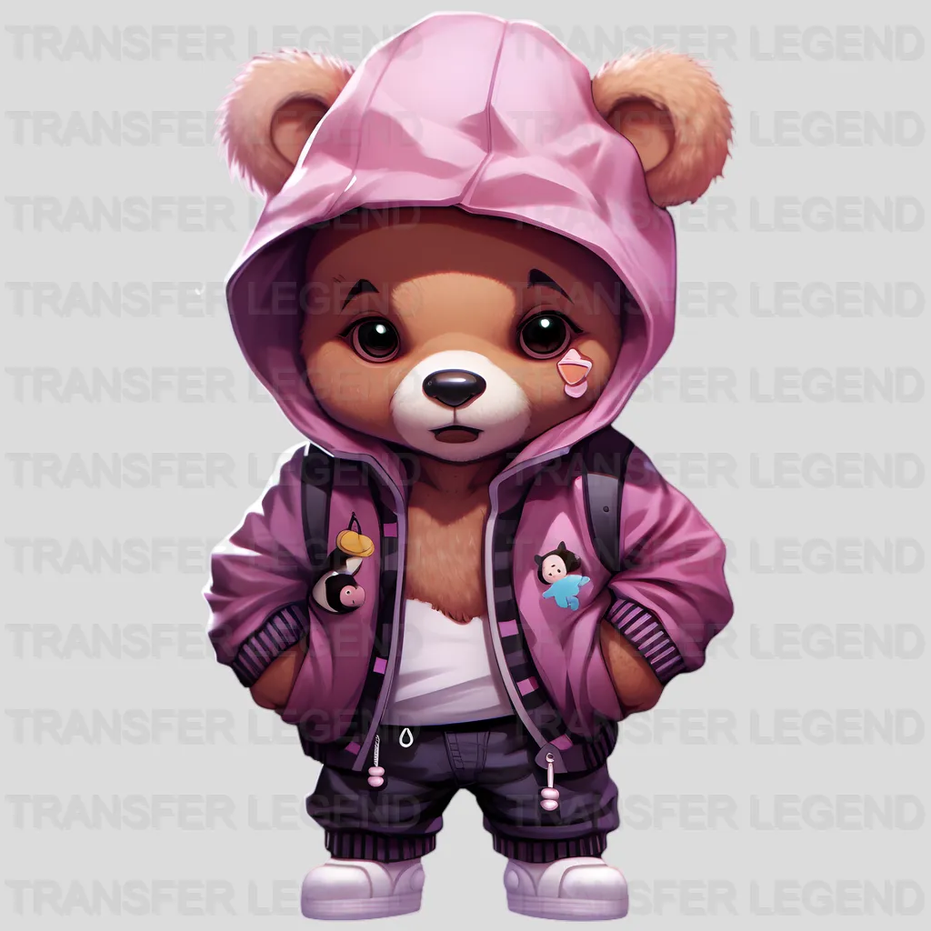 Cute Pink Lady Teddy Design - DTF Heat Transfer