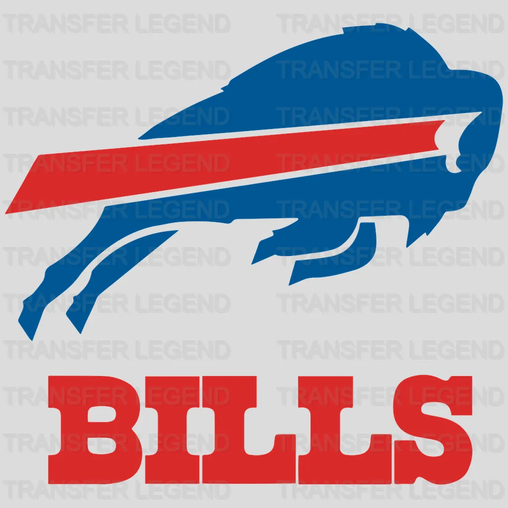 Buffalo Bills Buffalo Silhouette & Text Wordmark NFL Design - DTF Heat