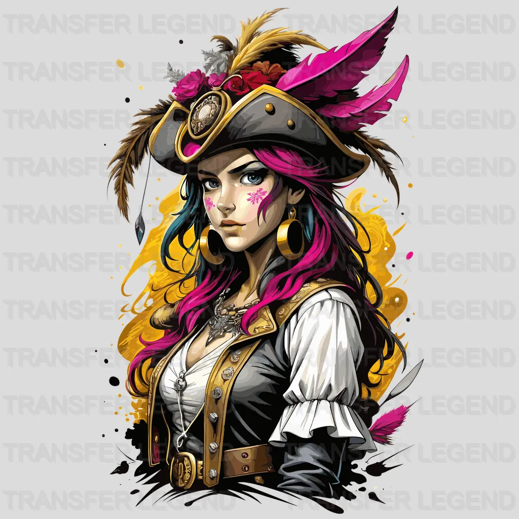 Captian Lady Pirate Design - DTF Heat Transfer