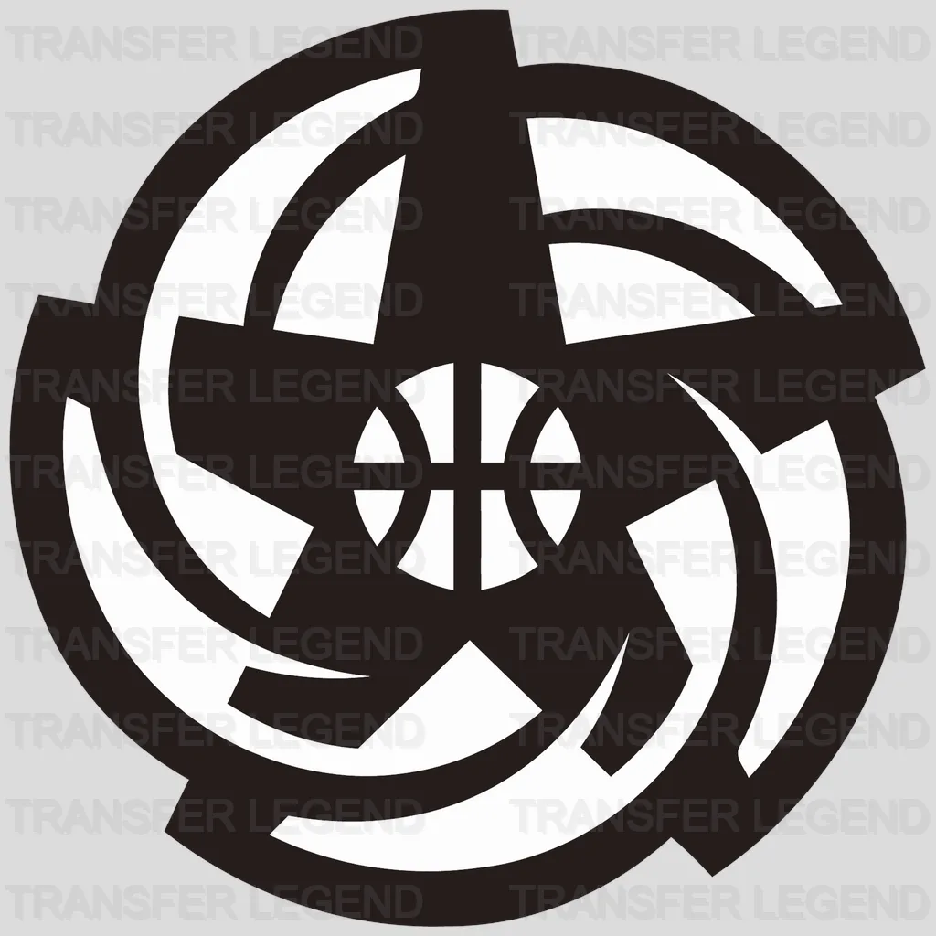 San Antonio Spurs Circular Pinwheel Basketball Emblem NBA Design - DTF