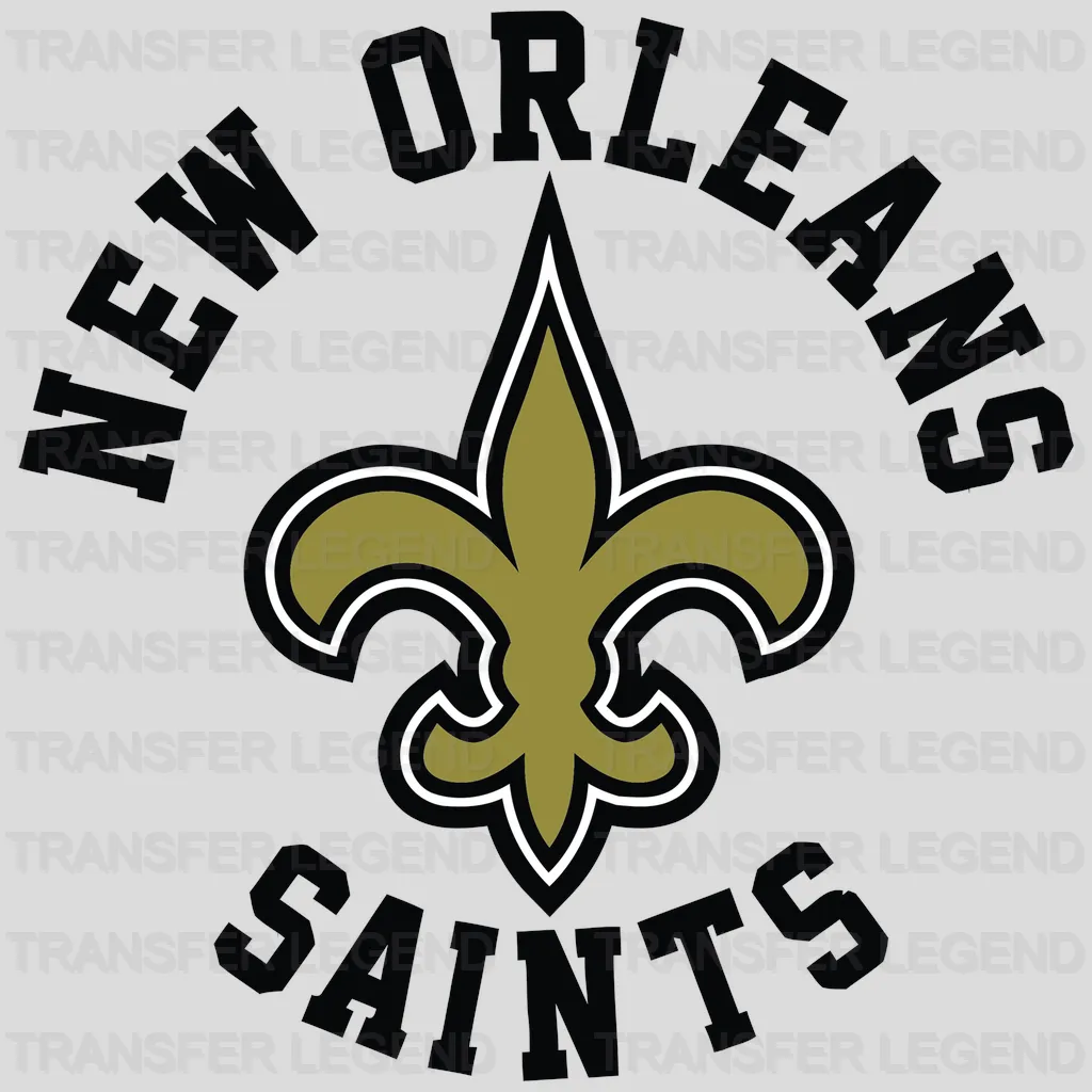 New Orleans Saints bold “Saints” text arching over fleur‑de‑lis, NFL d