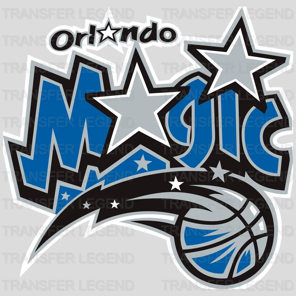 Orlando Magic Stacked Stars & Comet Ball Crest NBA Design - DTF Heat T
