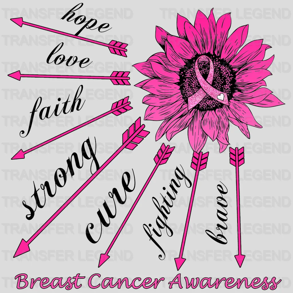 Flower Arrows Brea Cancer Awareness Design - DTF heat transfer