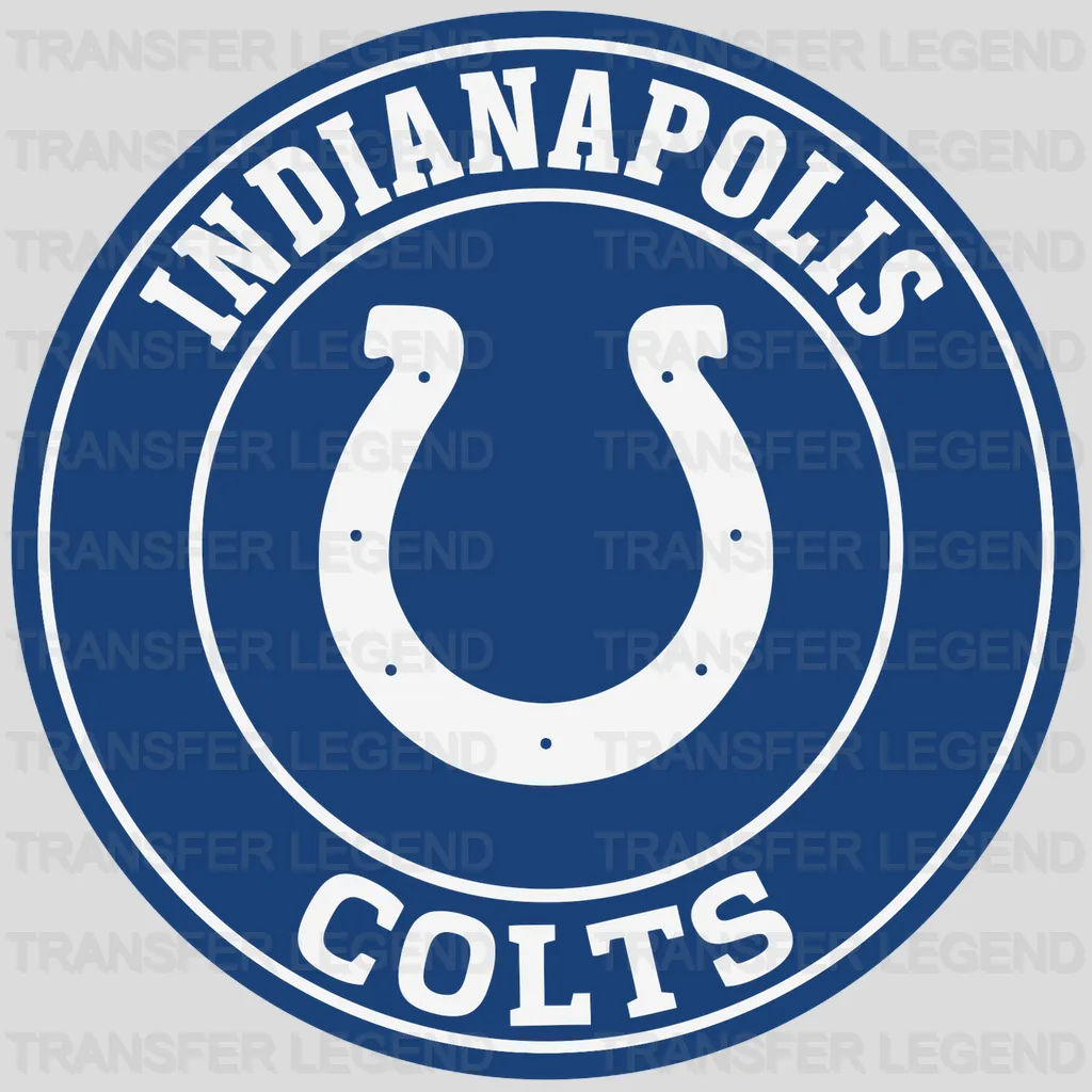 Indianapolis Colts Heart Outline with Horseshoe NFL Design - DTF Heat