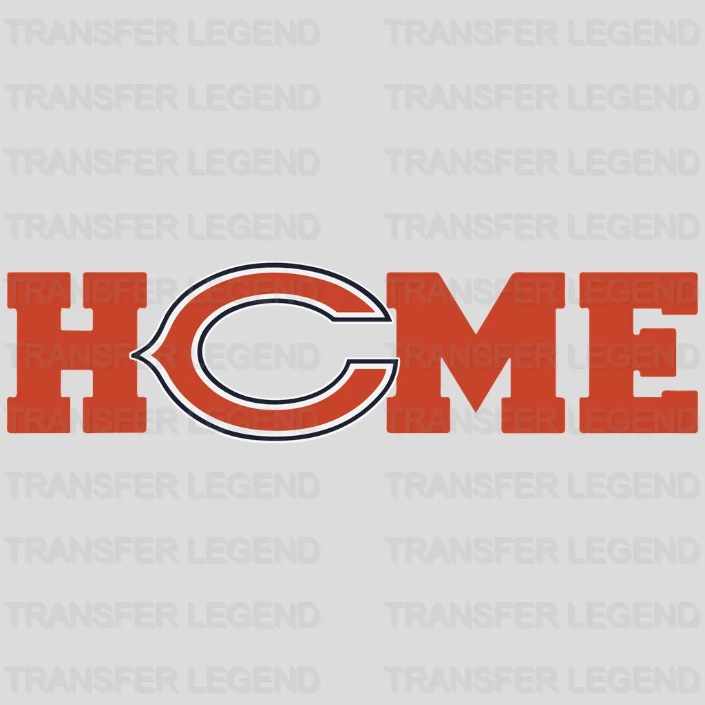 Chicago Bears “Home” Wordmark with C‑Logo NFL Design - DTF Heat Transf