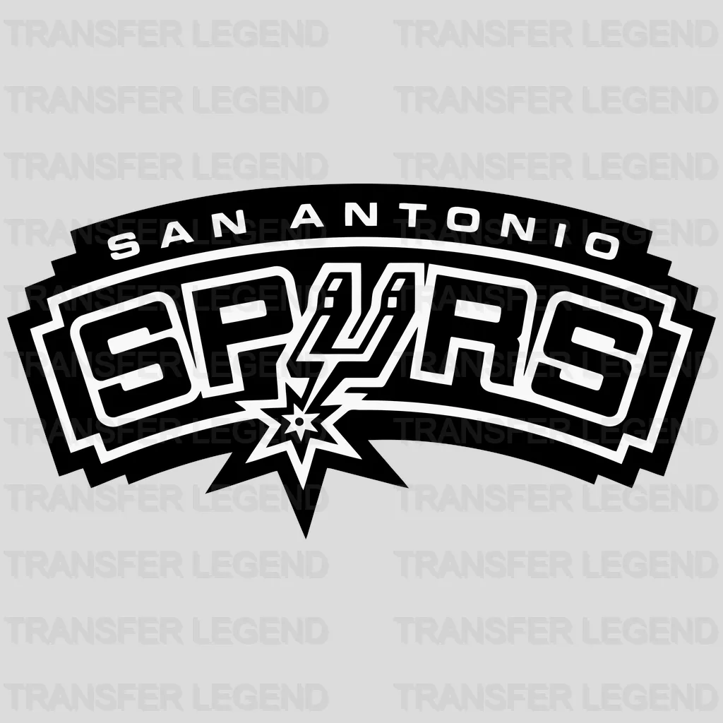 San Antonio Spurs Bold Arched Wordmark Crest with Spur NBA Design - DT