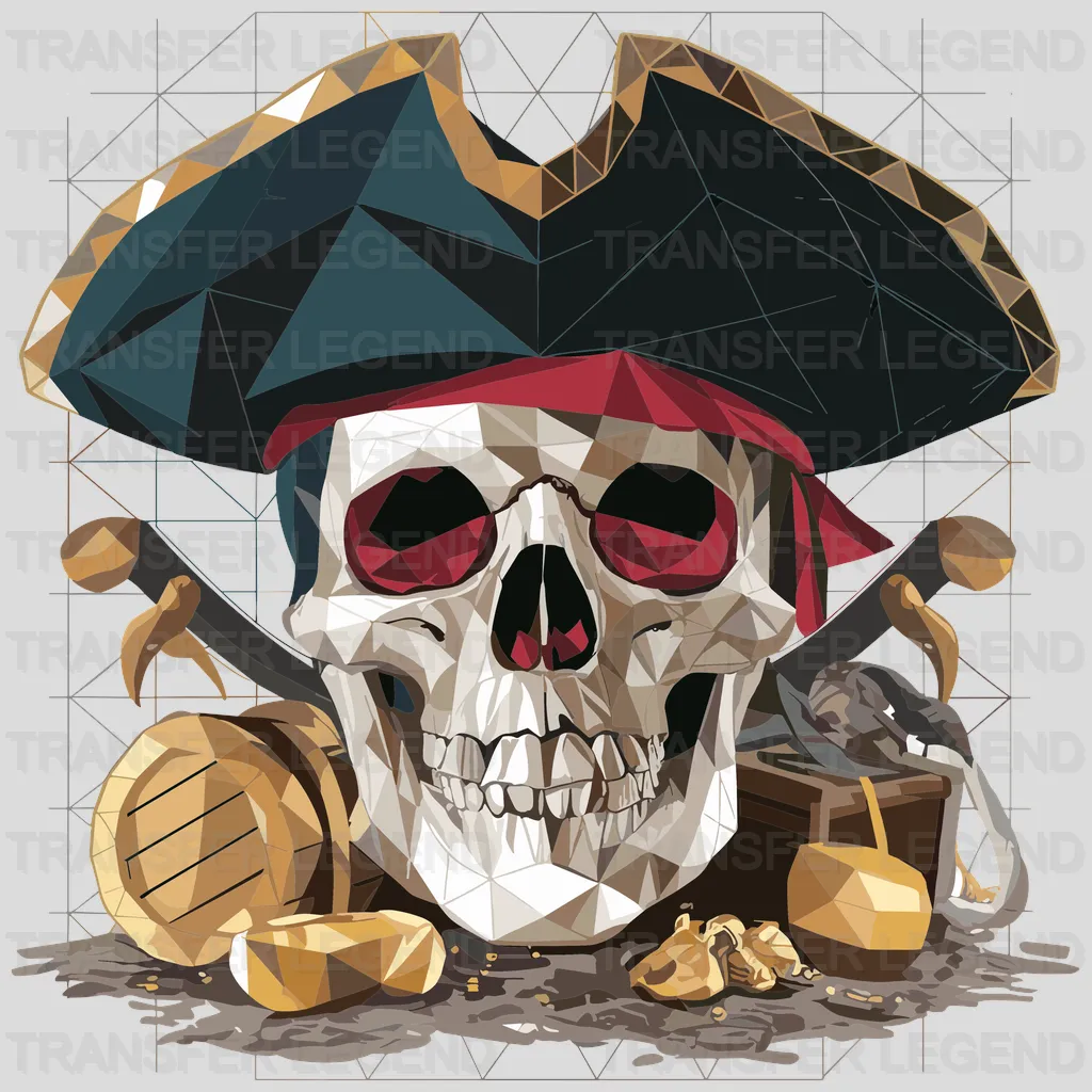Puzzle Skull Pirate Design - DTF Heat Transfer