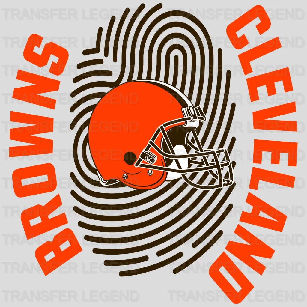 Cleveland Browns Fingerprint Logo Emblem NFL Design - DTF Heat Transfe