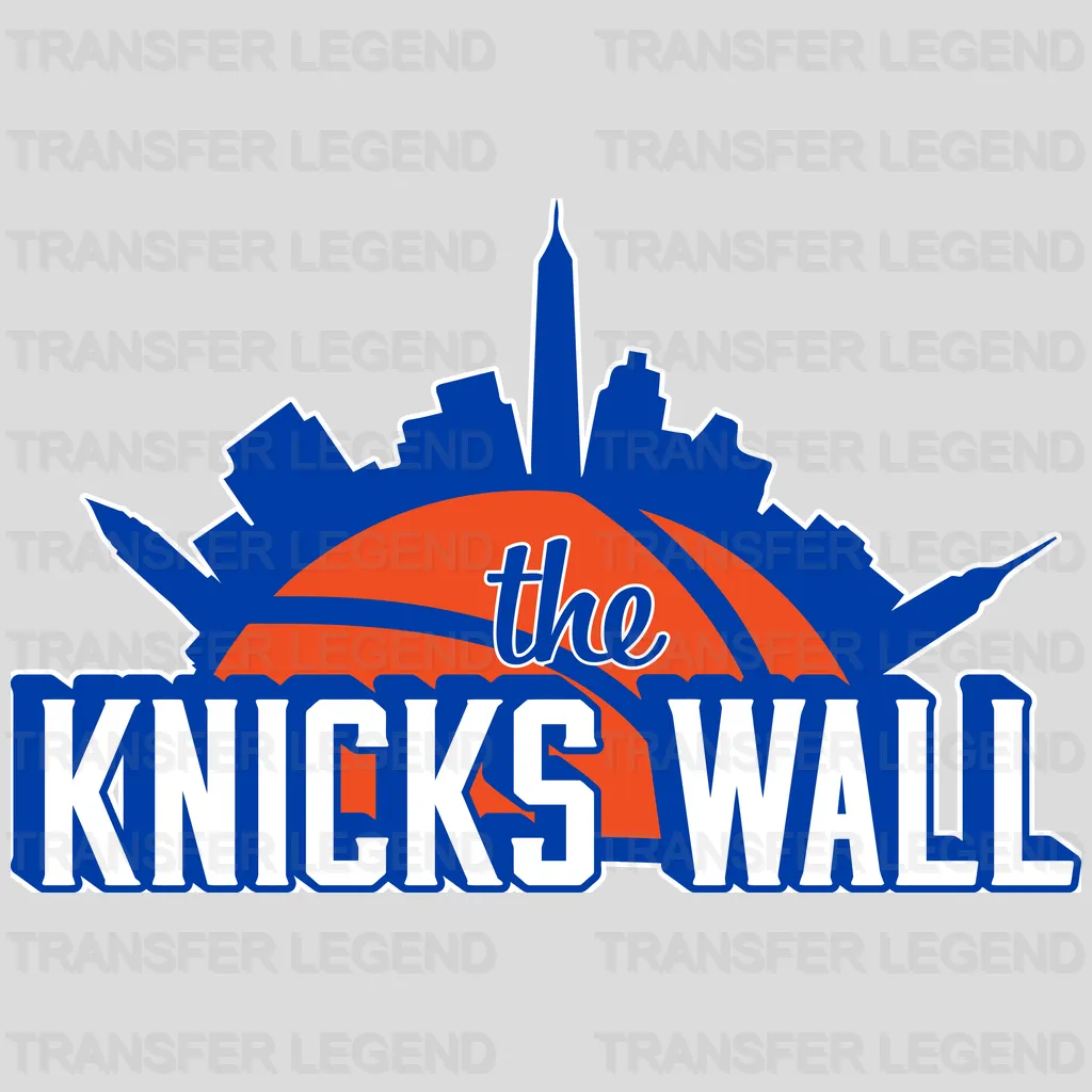New York Knicks Wall Banner with Skyline NBA Design - DTF Heat Transfe