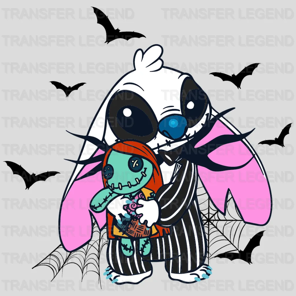 Stitch Halloween Jack Skellington Design - DTF heat transfer