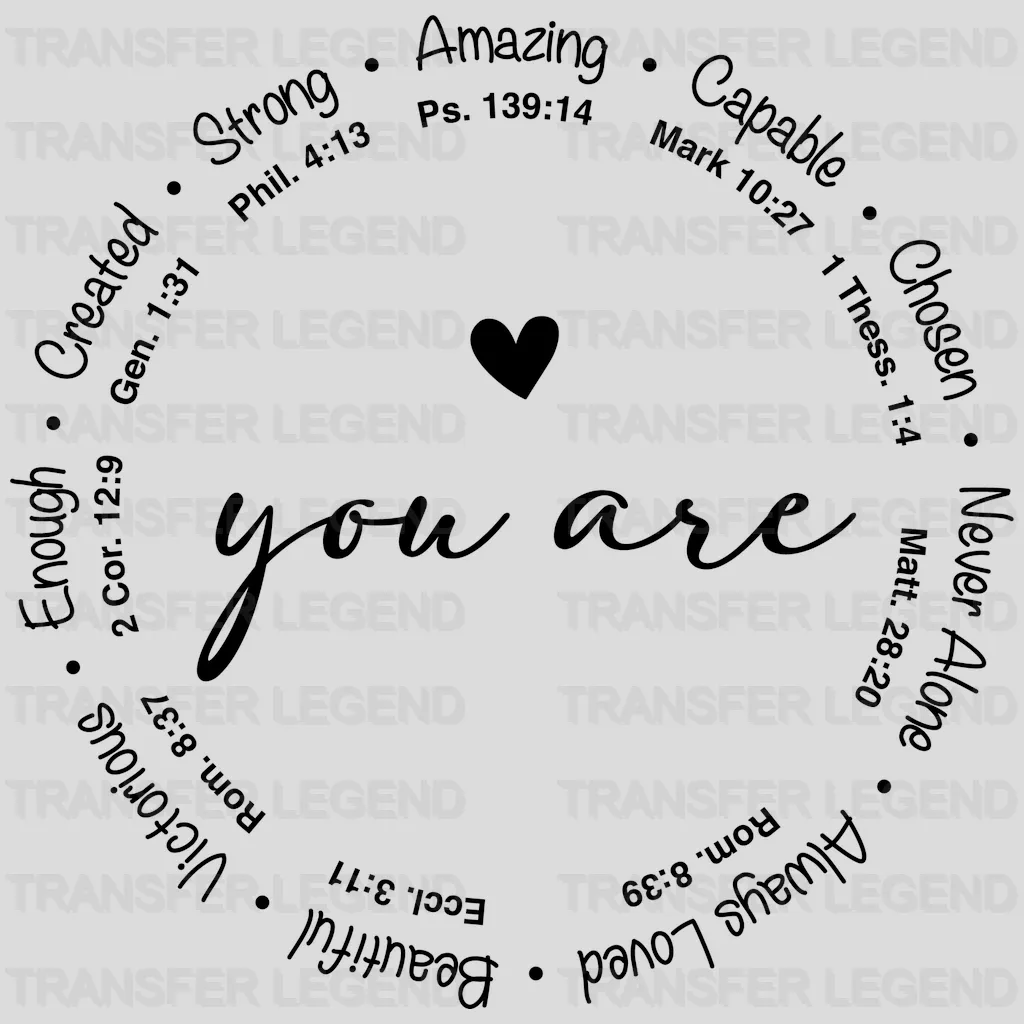 You Are Inspiration Bible Verse Design - DTF heat transfer