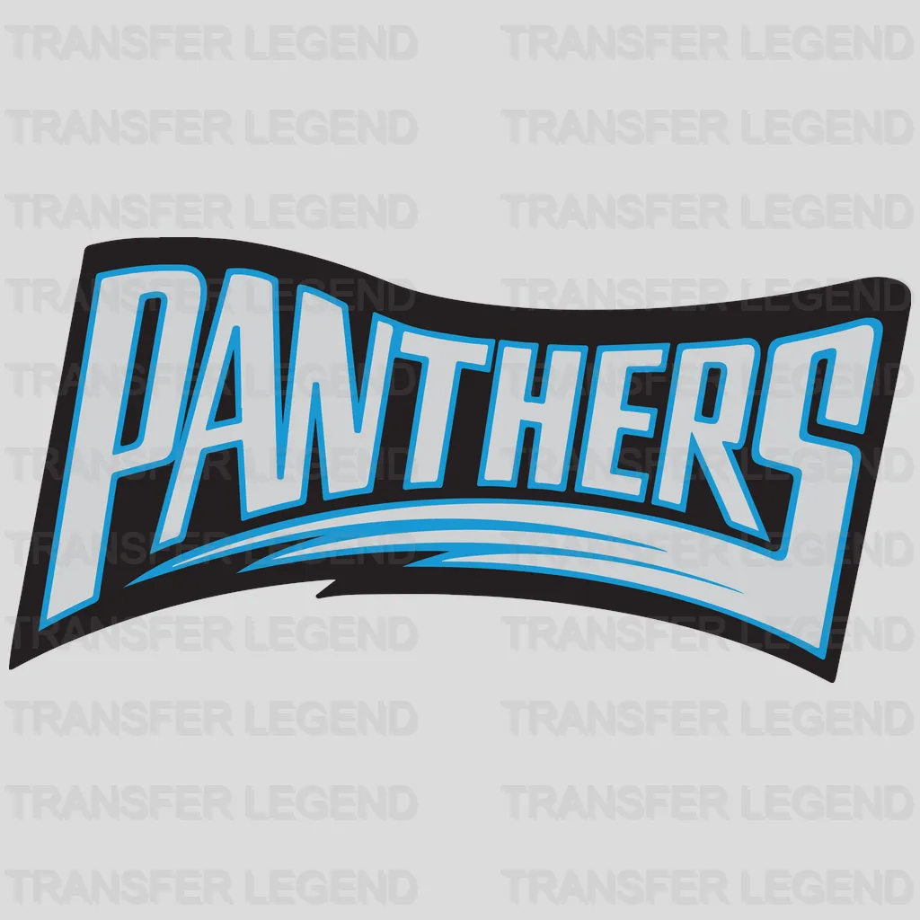 Carolina Panthers Curved “Panthers” Banner NFL Design - DTF Heat Trans
