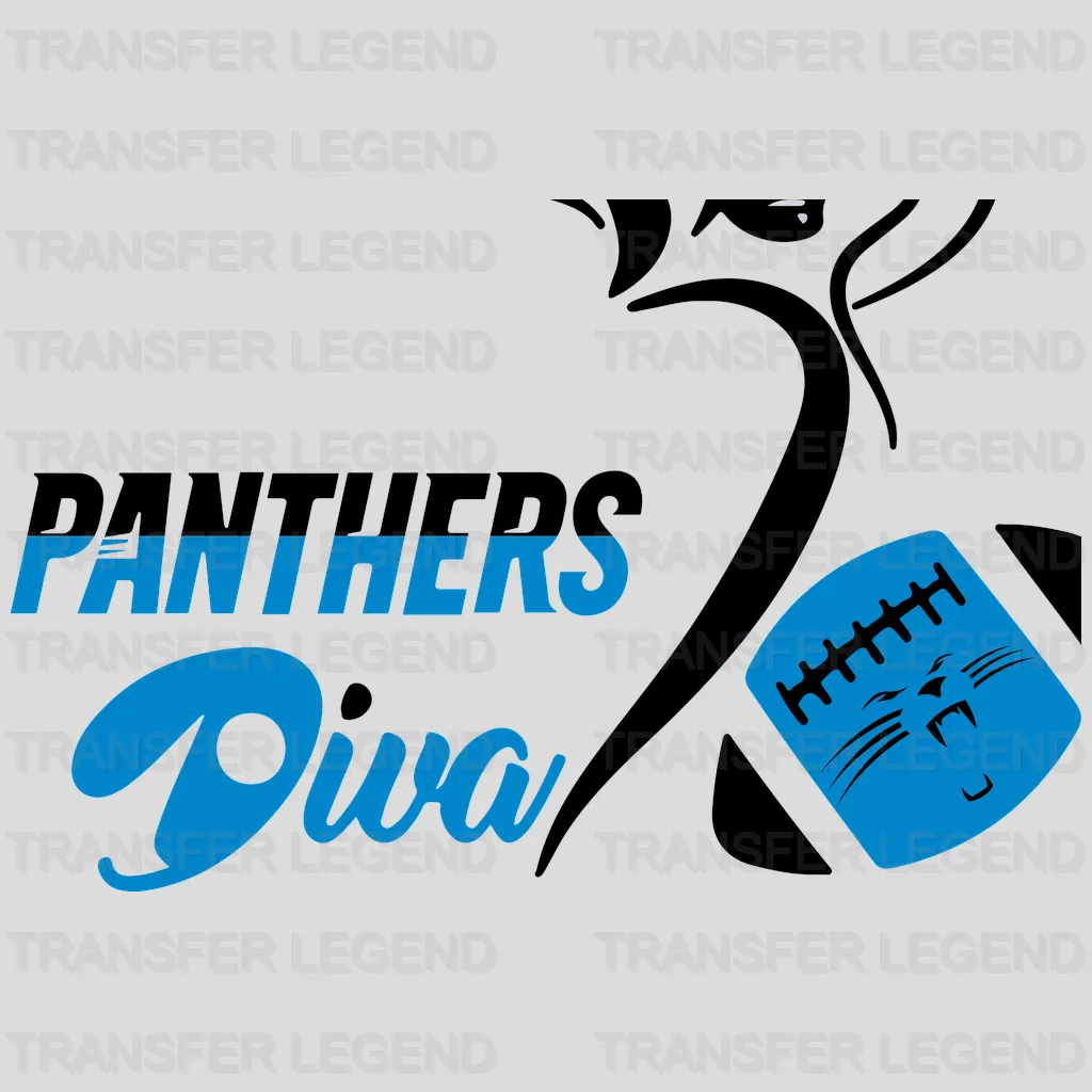 Carolina Panthers “Panthers Diva” Wordmark NFL Design - DTF Heat Trans