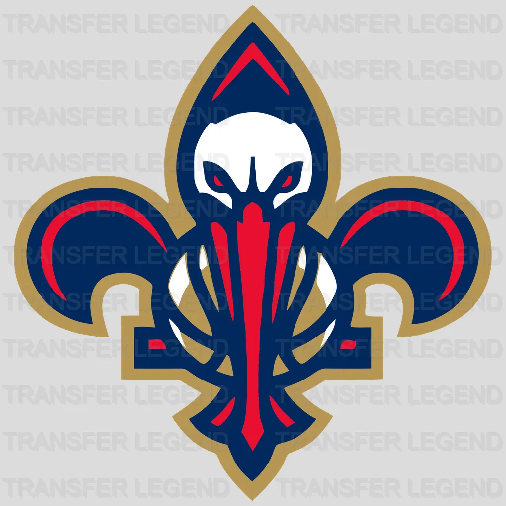 New Orleans Pelicans Fleur-de-lis Pelican Tertiary Logo NBA Design - D