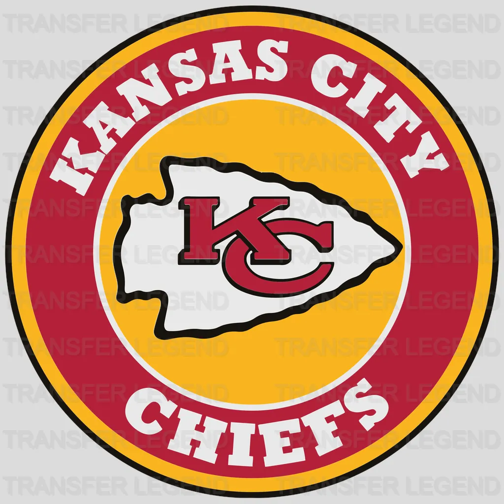 Kansas City Chiefs LOVE Vertical Wordmark with Badge NFL Design - DTF