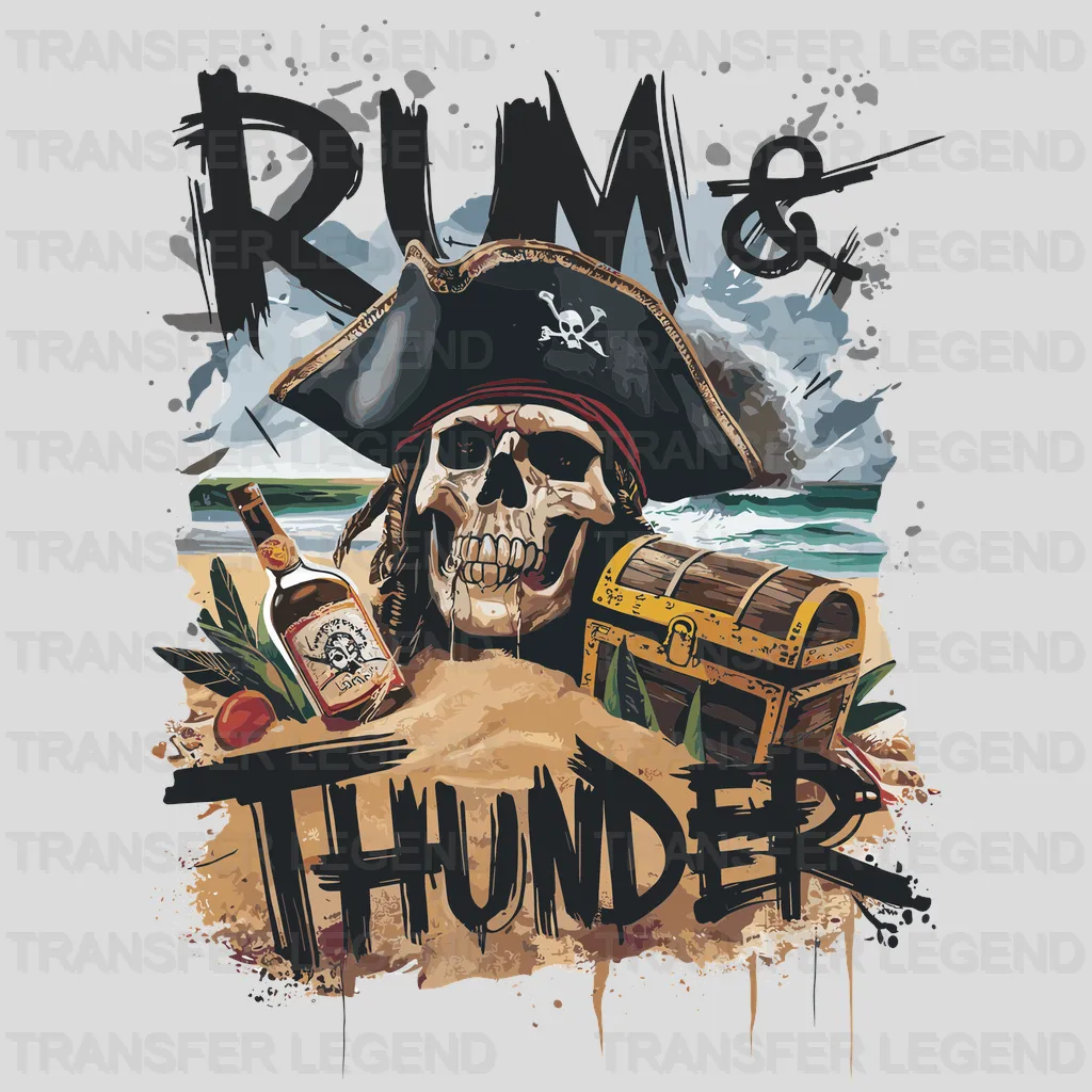 Thunder Skull Pirate Design - DTF Heat Transfer
