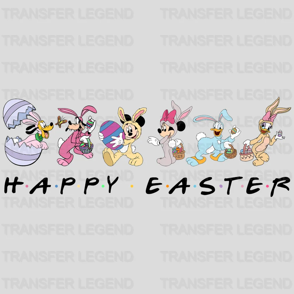 Bunny Mickey and Friends Happy Easter Design- DTF heat transfer