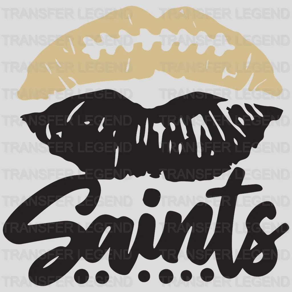 New Orleans Saints dripping lips imprint with fleur‑de‑lis, NFL design