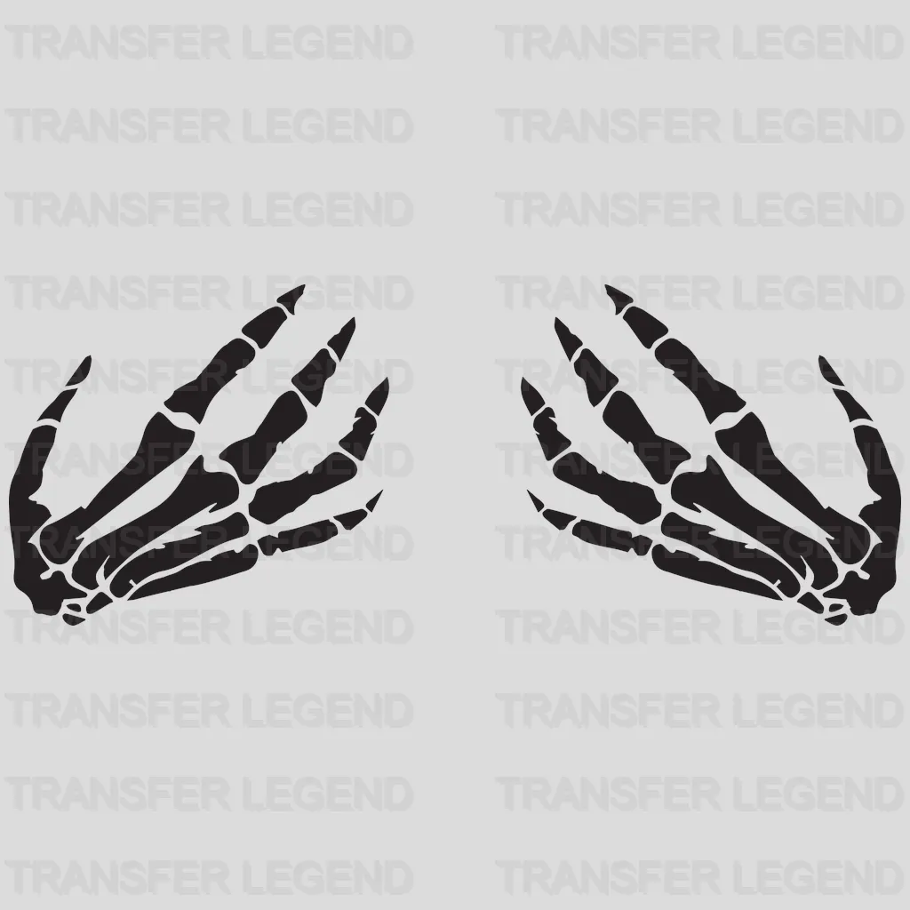 Halloween Skeleton Hand Design - DTF heat transfer