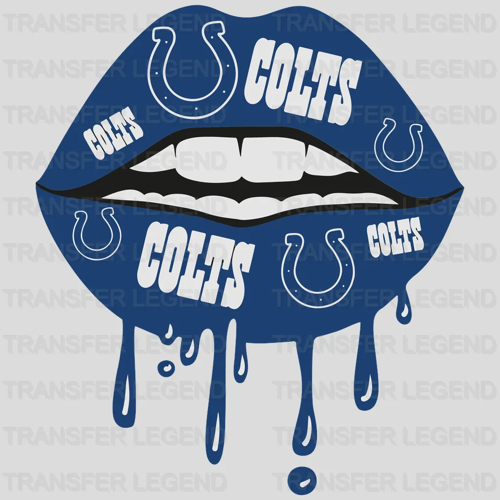 Indianapolis Colts Dripping Football Logo NFL Design - DTF Heat Transf
