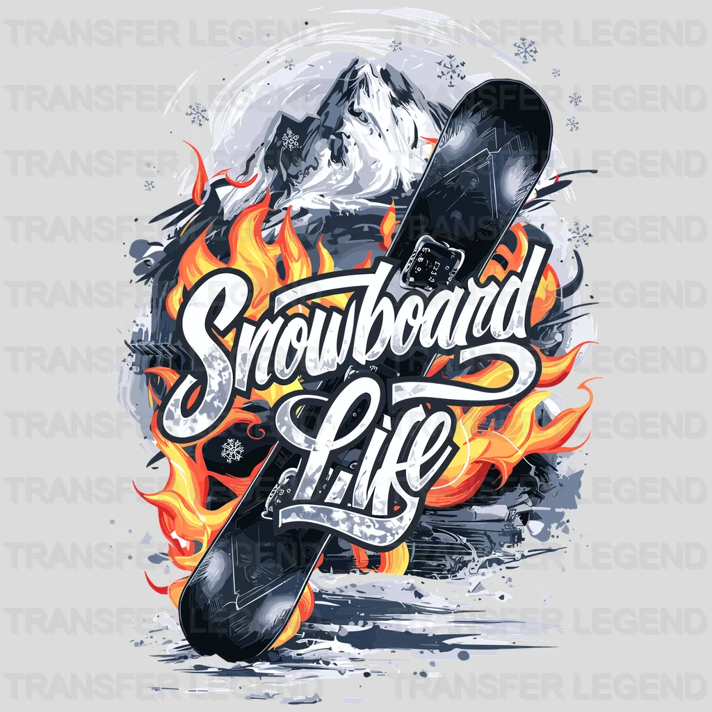 Snowboard Life Winter Design - DTF Heat Transfers