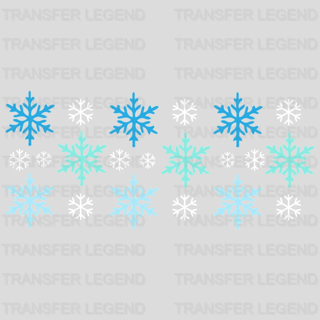 Snow Flakes UV DTF Transfer Cup Wrap UV DTF Sticker