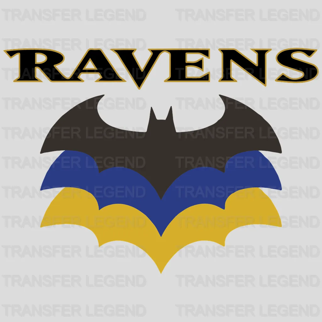 Baltimore Ravens Winged Wordmark Badge NFL Design - DTF Heat Transfer