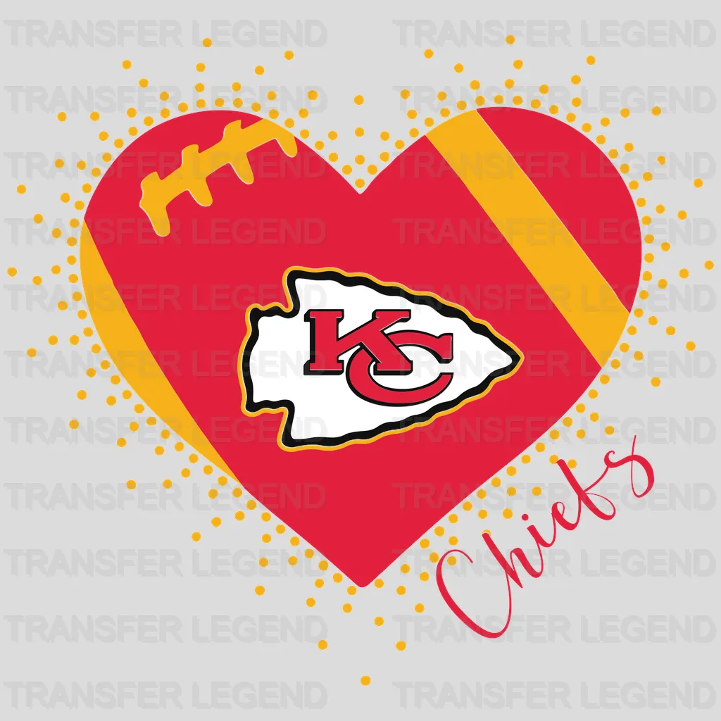 Kansas City Chiefs State Outline Wordmark NFL Design - DTF Heat Transf