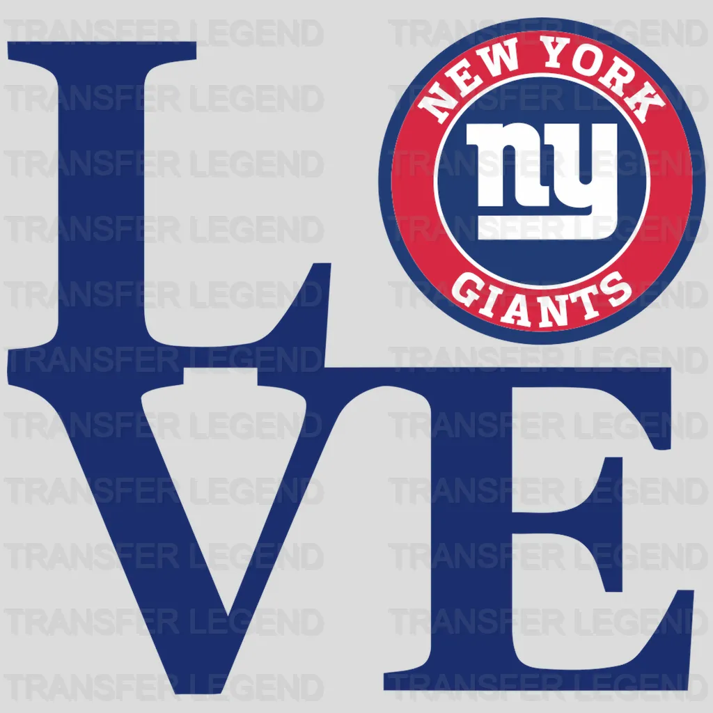 New York Giants cartoon player hugging football emblem, NFL design - D