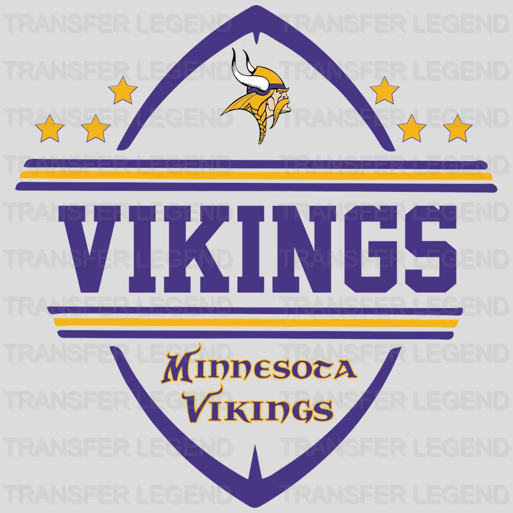 Minnesota Vikings Shield Crest Wordmark Badge NFL Design - DTF Heat Tr