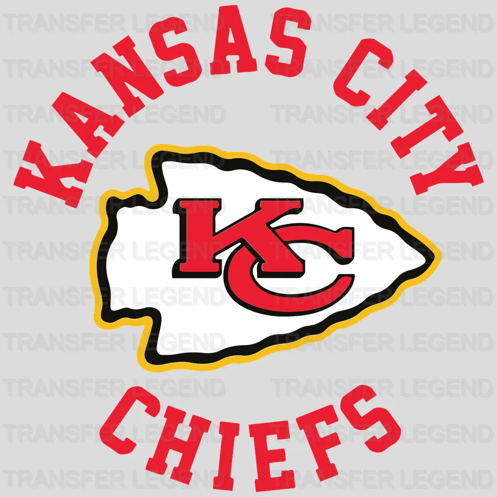 Kansas City Chiefs Circular Text Badge with Arrowhead NFL Design - DTF