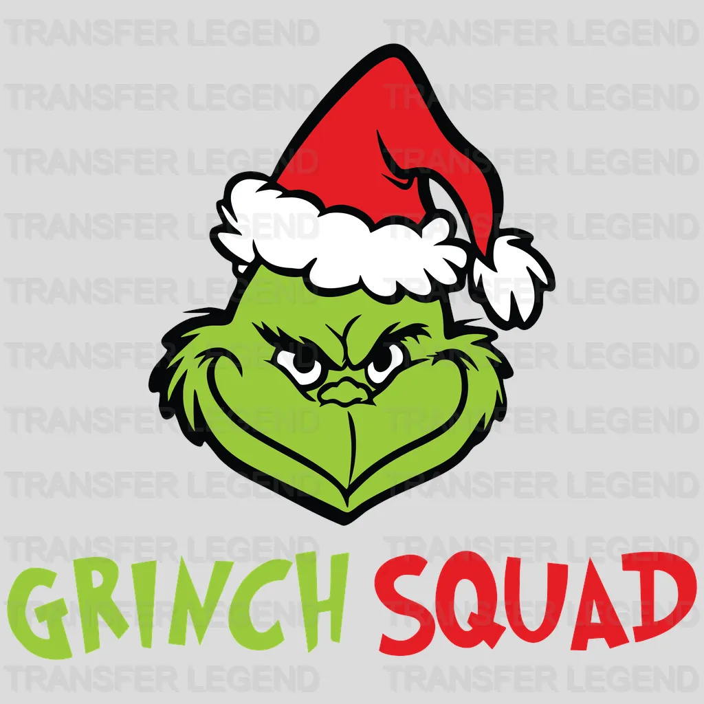 Grinch Face, Grinch Squad Design, Christmas Design - DTF heat transfer
