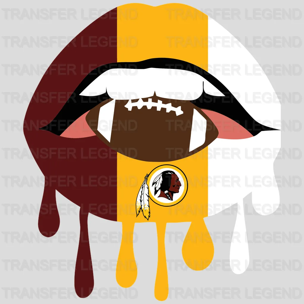 Washington Football Team Dripping Lips with Mini W Emblem NFL Design