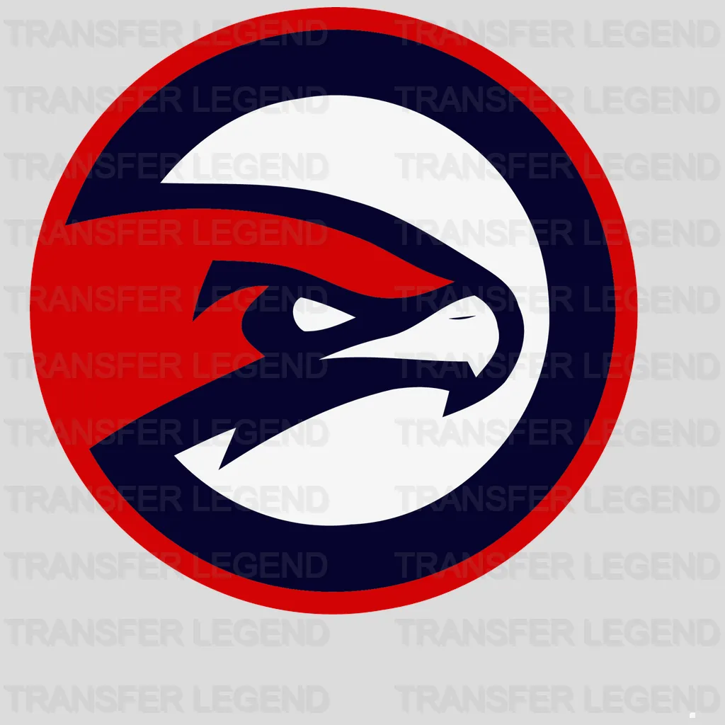 Atlanta Hawks Retro Circle Hawk Head (Red/Navy) NBA Design - DTF Heat