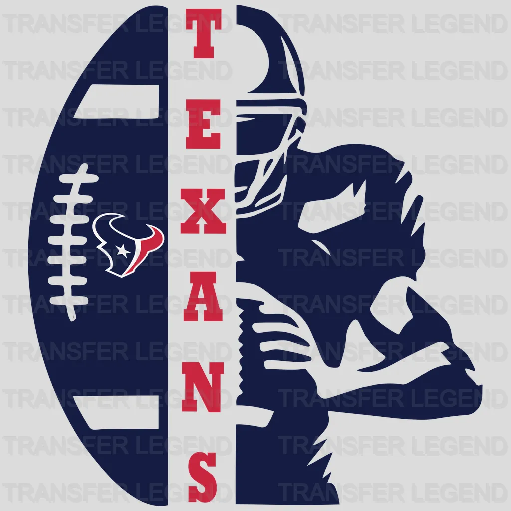 Houston Texans Vertical “TEXANS” Wordmark NFL Design - DTF Heat Transf