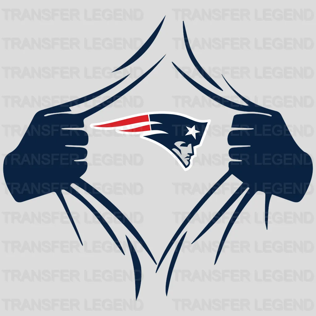 New England Patriots heart-shaped head silhouette fusion, NFL design