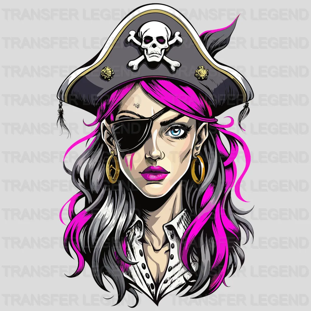 One Eye Woman Pirate Design - DTF Heat Transfer
