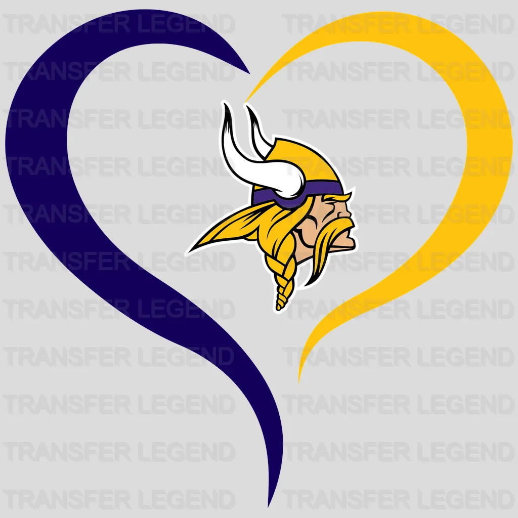 Heartbeat Line Heart Logo NFL Design - DTF Heat Transfer