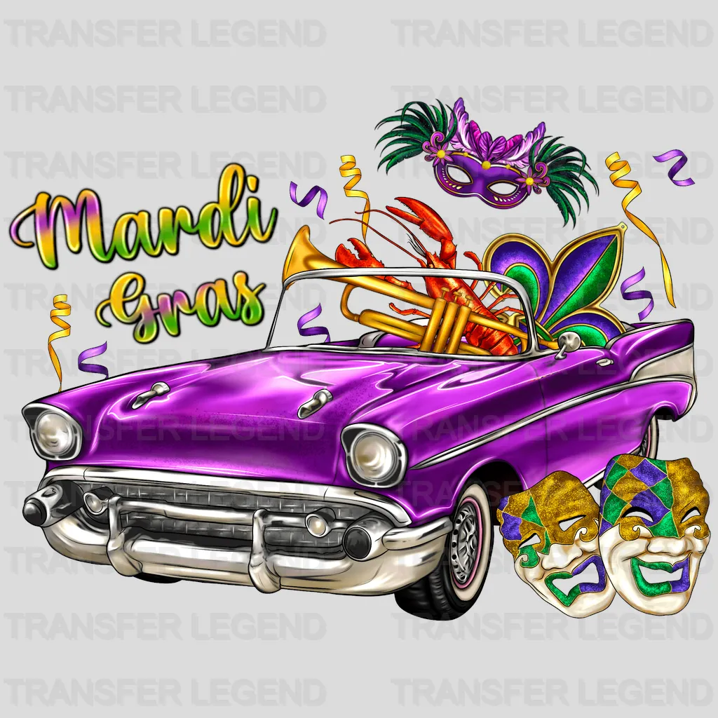 Car Mardi Gras Design- Mardi Gras DTF heat transfer