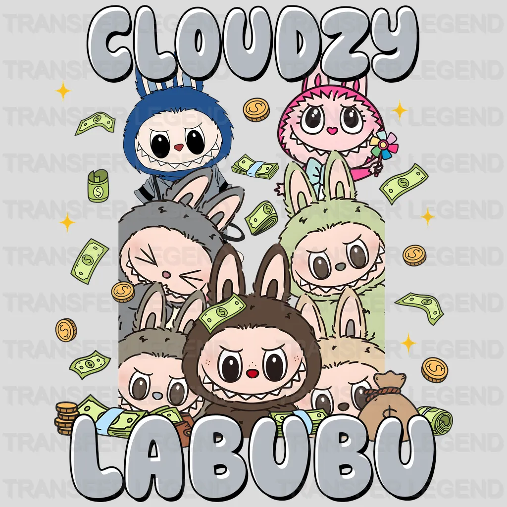 Cloudzy Money Labubu Design - DTF Heat Transfers