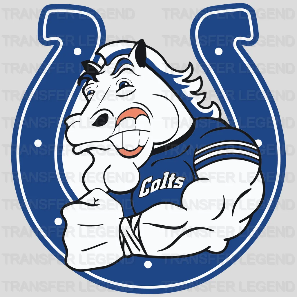 Indianapolis Colts Cartoon Horse Character Logo NFL Design - DTF Heat