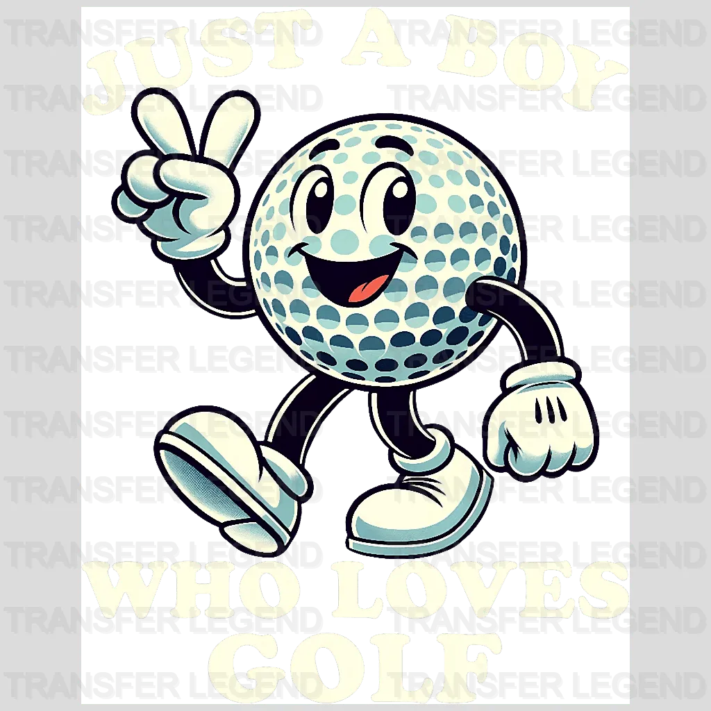 Smiley Who Loves Golf Design - DTF Heat Transfers
