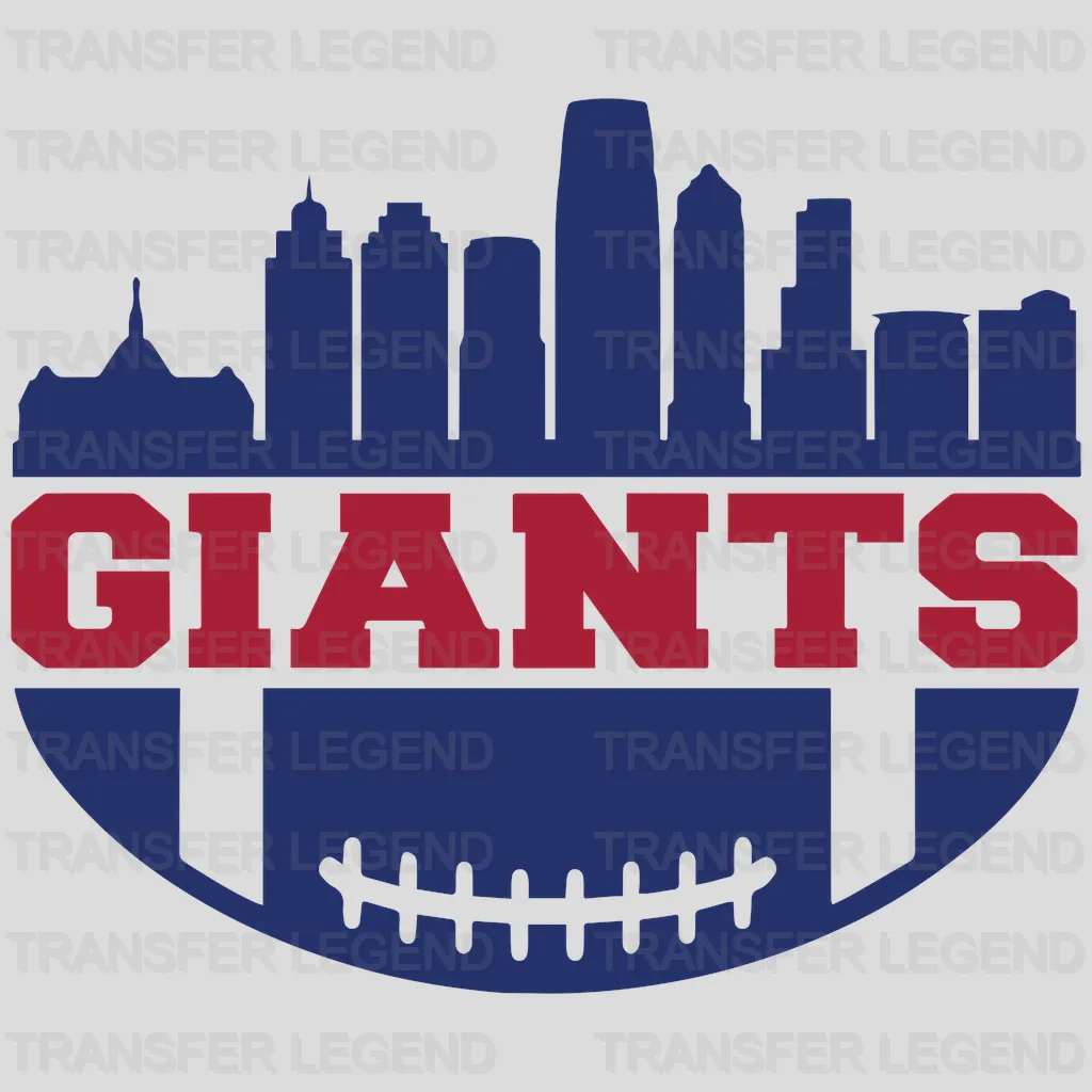 New York Giants bold “GIANTS” text filled with skyline, NFL design - D