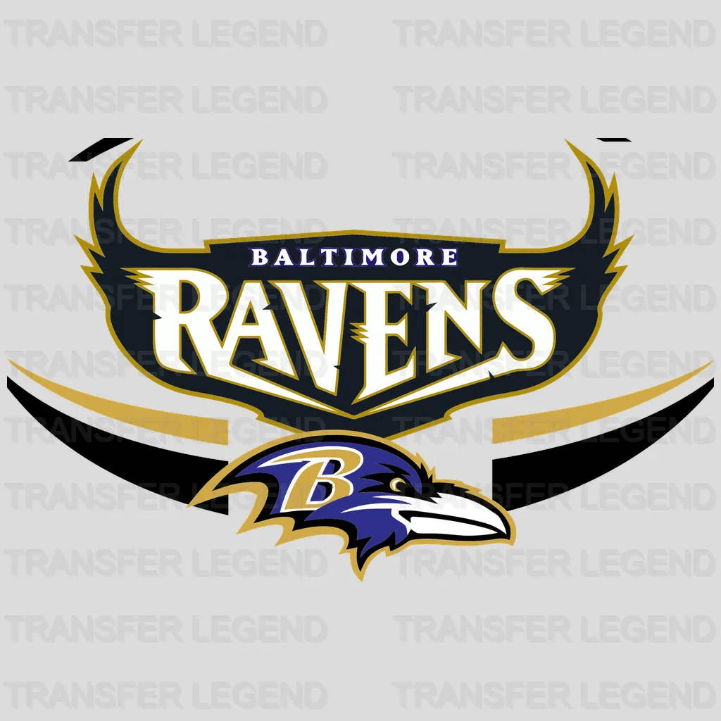 Baltimore Ravens Small Circular Logo Badge NFL Design - DTF Heat Trans