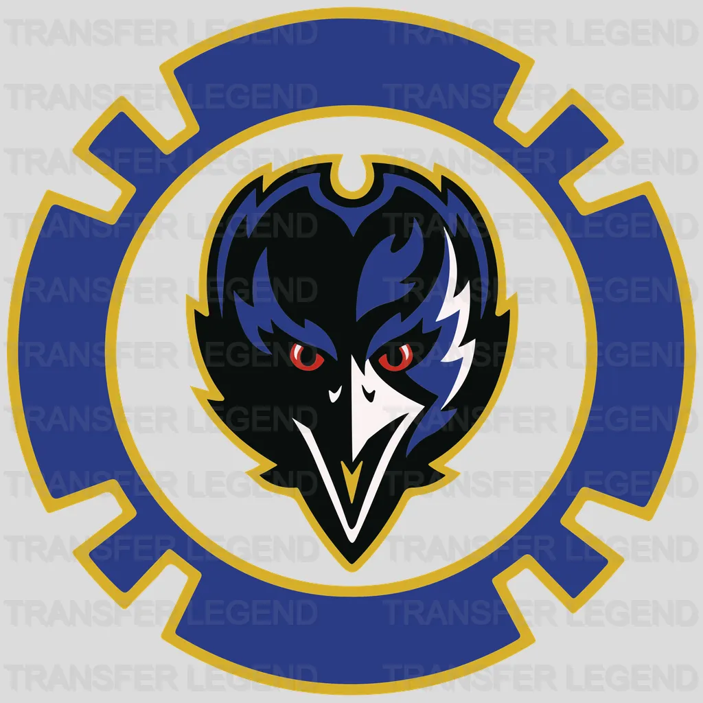 Baltimore Ravens Circular Gear Badge NFL Design - DTF Heat Transfer