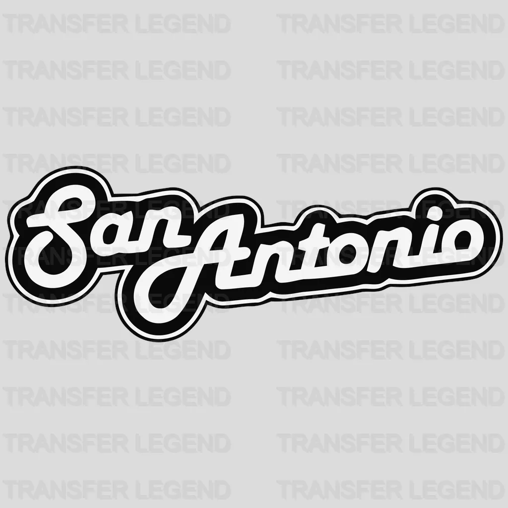 San Antonio Spurs “San Antonio” Script Wordmark NBA Design - DTF Heat