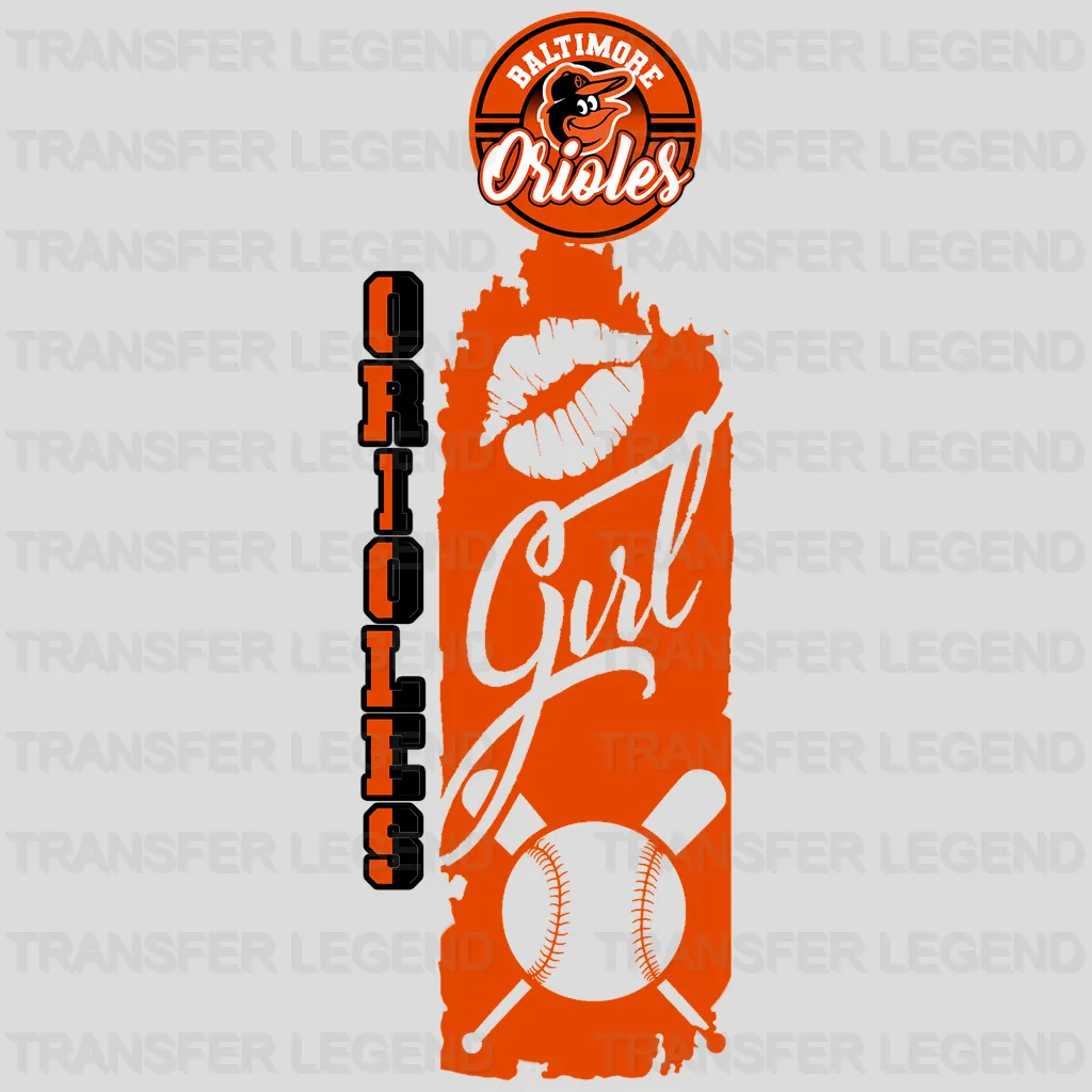 Baltimore Orioles MLB Vertical Bookmark Style Strip Logo - DTF Iron On