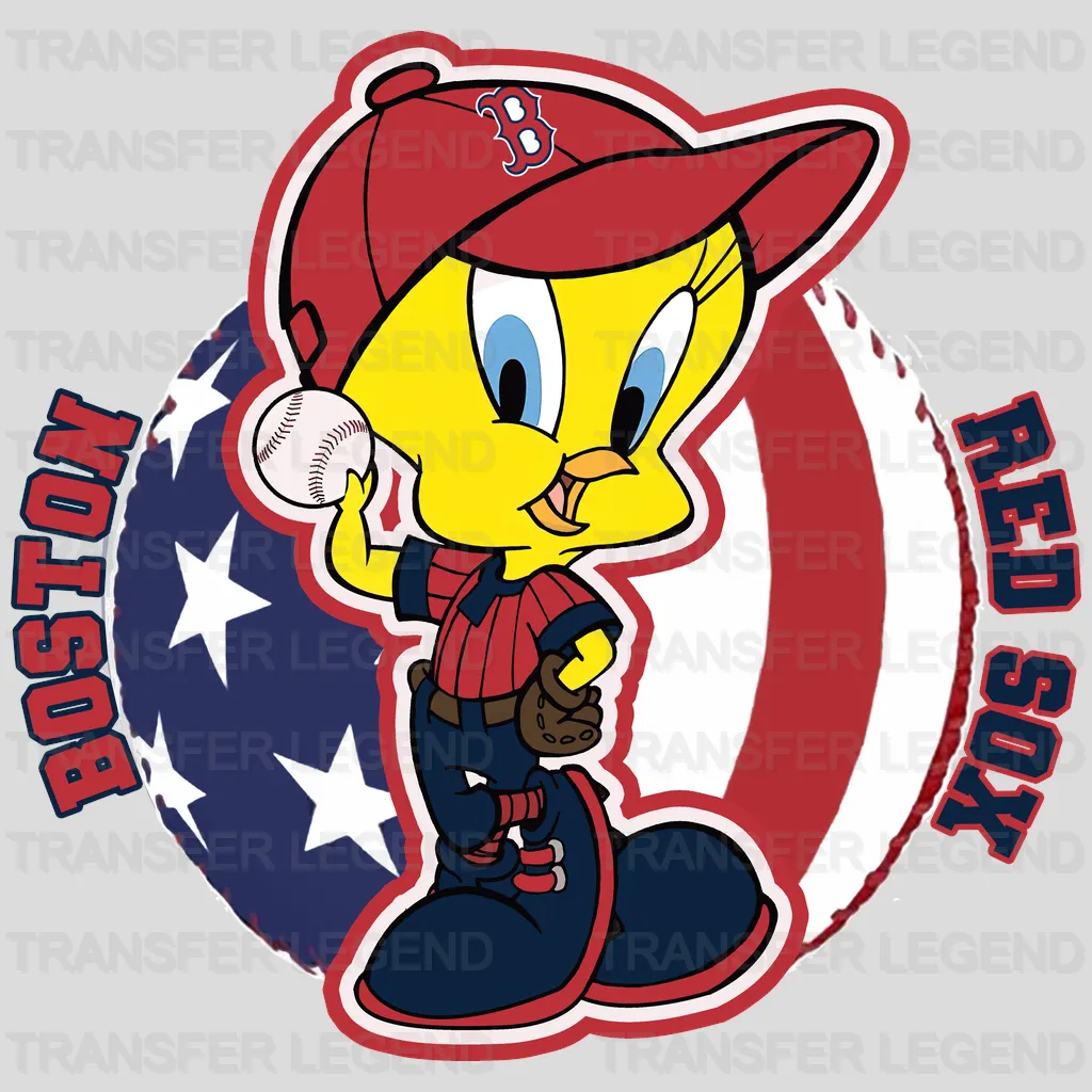 Boston Red Sox MLB Tweety Bird Cartoon Character - DTF Iron On Transfe