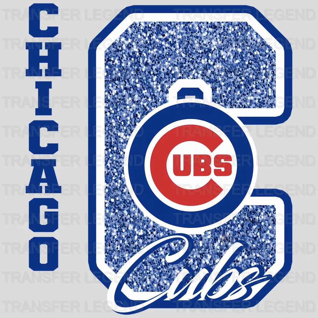 Chicago Cubs MLB Glitter Chenille Letter C Logo - DTF Iron On Transfer