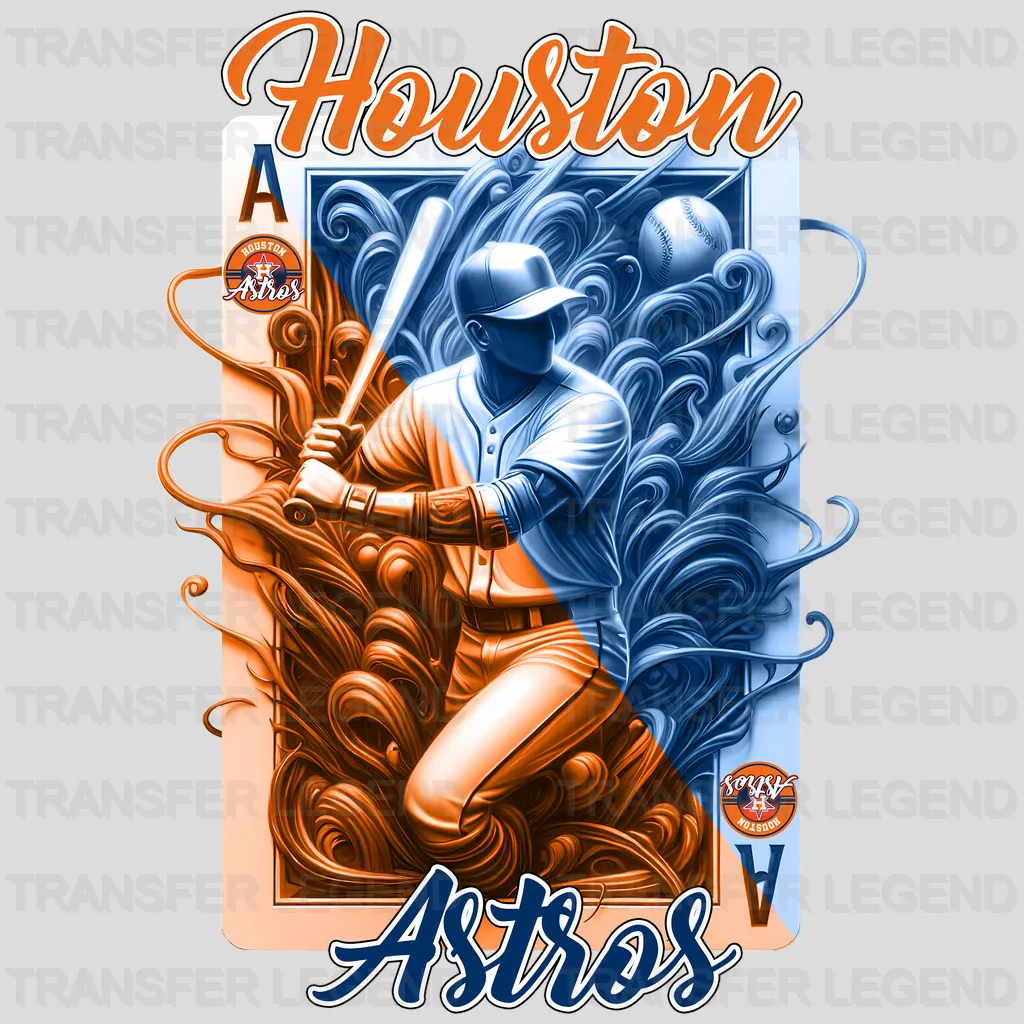 Houston Astros MLB Vintage Grunge Poster Graphic - DTF Iron On Transfe